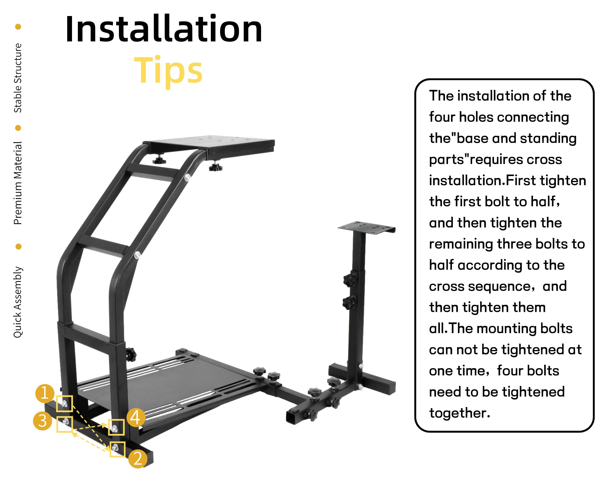 Marada Pro Racing Wheel Simulator Stand Support with V2 Stand Up Support for G29, G27 and G25 Racing Wheel Stand without Wheel, Shifter and Pedals