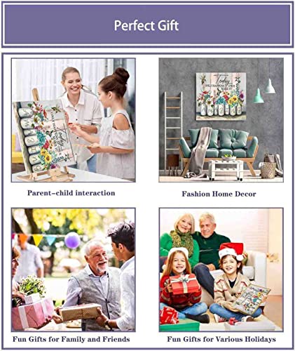 Inspirational Flower Paint by Numbers for Adults Beginner DIY Arts and Crafts Paintwork with Paintbrushes Canvas Oil Painting Wall Decor 16X20 inch