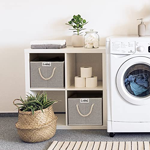 LoforHoney Home Bundle- Storage Bins with Cotton Rope Handles, Light Gray, Large 4-Pack & XLarge 2-Pack