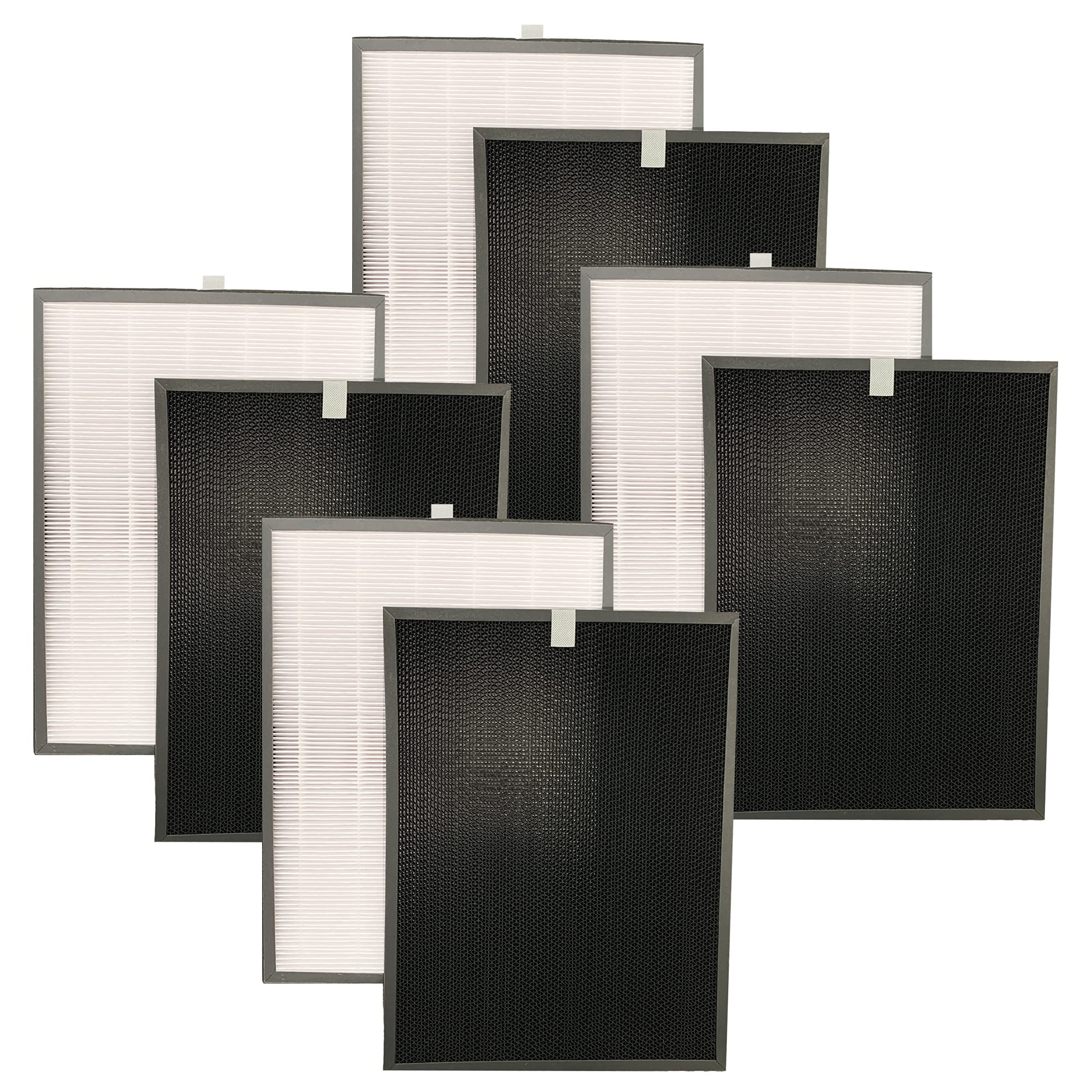 Think Crucial Replacement 4 Air Purifier Filters & 4 Carbon Filters Fit Winix J, Models HR950 & HR1000, Compatible with Part # 117130-8 PACK