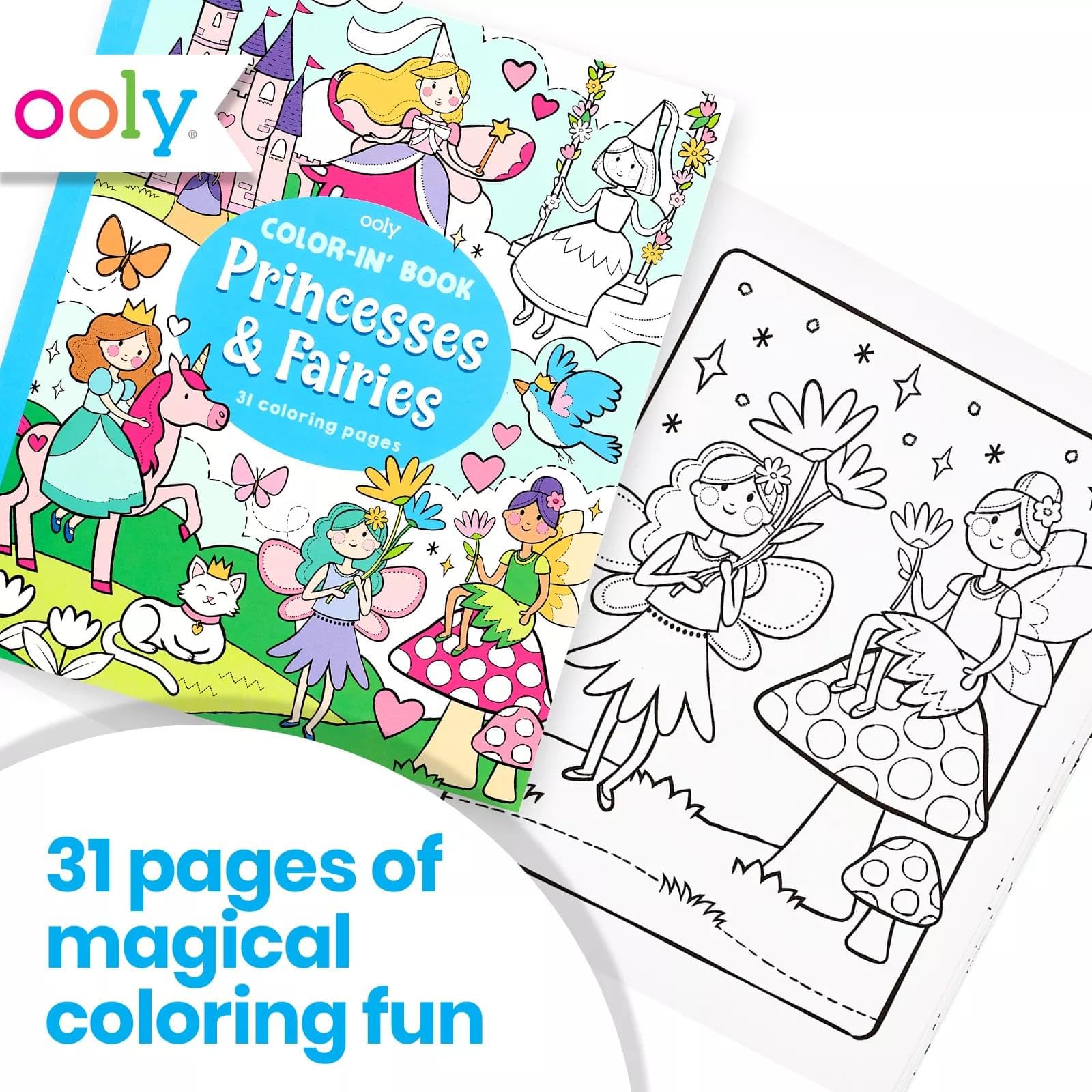 Ooly, Princesses and Fairies, Stampables Coloring Pack, Frameable Size