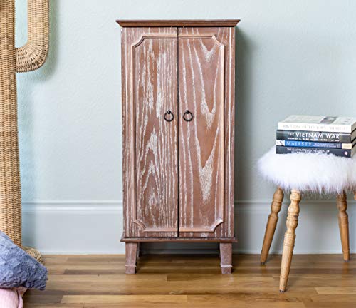 Hives and Honey Cabby Armoire Fully Locking Jewelry Cabinet, OAK