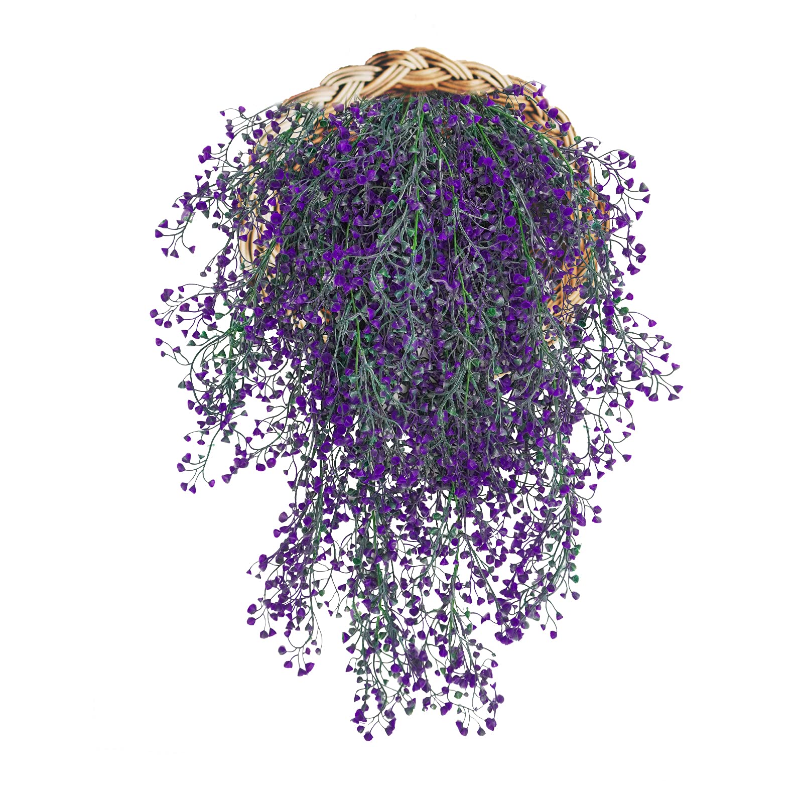 Uieke Pack of 4 Artificial Hanging Plants 2.7FT Artificial Ivy Leaf Plants Vine Hanging Garland Fake Vines Plastic Fake Plants Home Room Kitchen Outdoor Garden Office Wedding Wall Decor Purple