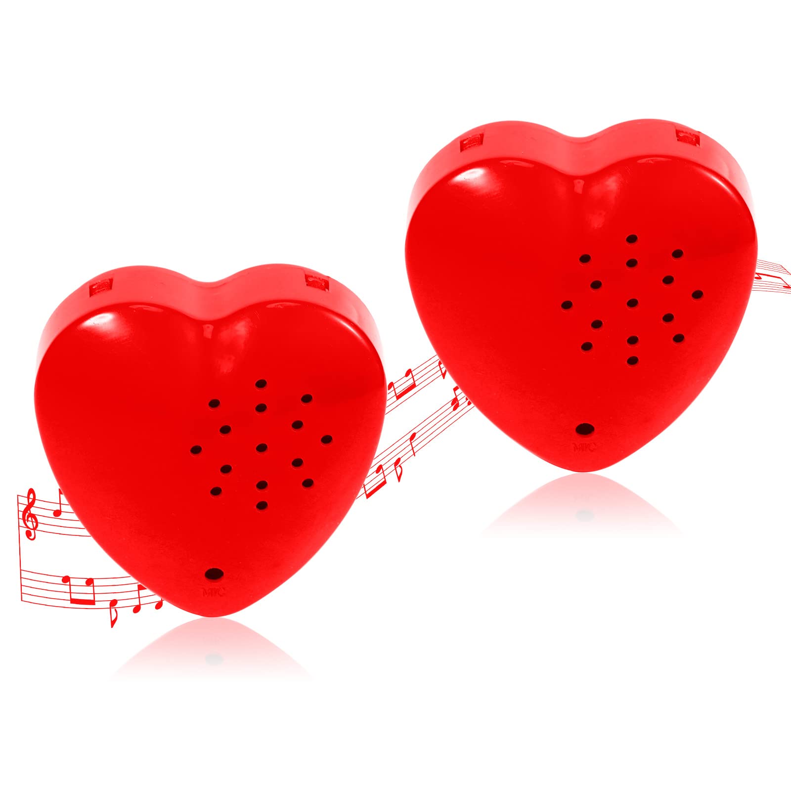 Civaner 2 Pack Voice Recorder for Stuffed Animal 20 Second Red Heart Voice Recorder Christmas Sound Recording Device Recordable for Plush Bears Toy