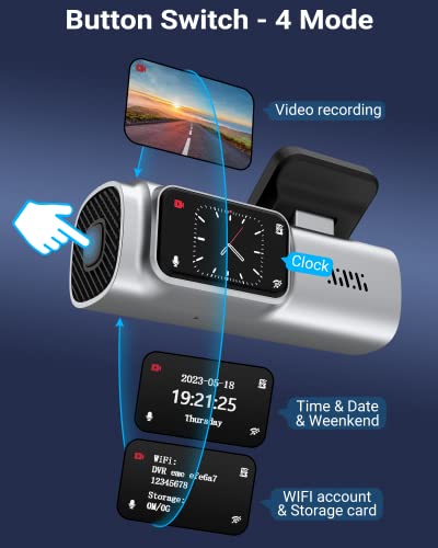 Front Dash Camera for Cars, 2K 2560P Dash Cam 1.47'' IPS Screen Car Camera Built-in WiFi, Mini Car Dashboard with Night Vision G-Sensor Voice Guidance 24H Parking Mode Loop Recording Support 128GB Max