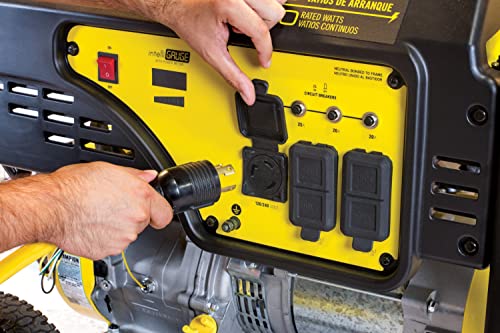 Champion Power Equipment 48034 25 ft. 30A 125V Generator Power 3750 Watts (L5-30P to Three 5-15R) Extension Cord, yellow