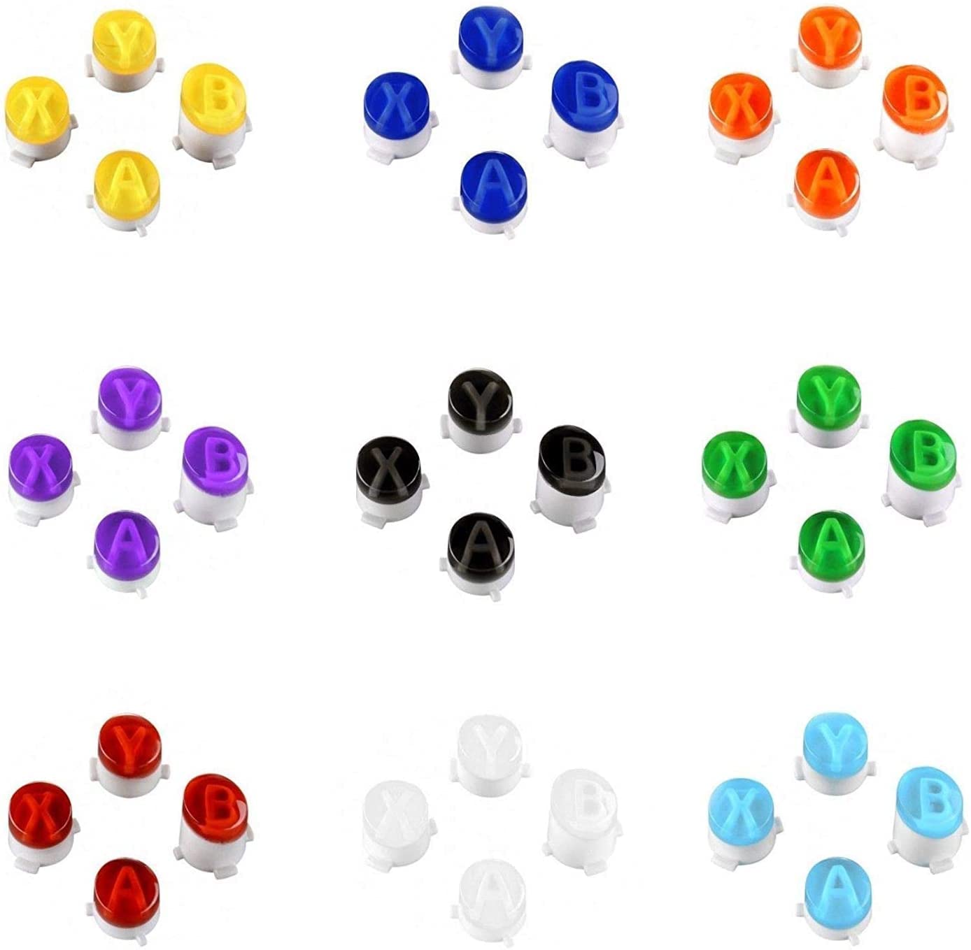 Bullet A B X Y Button ABXY Key Buttons for XBOX ONE X S Slim Xbox One Elite Controller Replacement (Black)