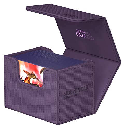 Ultimate Guard Sidewinder 80+, Deck Box for 80 Double-Sleeved TCG Cards, Purple, Magnetic Closure & Microfiber Inner Lining for Secure Storage