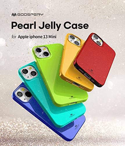 GOOSPERY Pearl Jelly Compatible with iPhone 13 Mini Case, Vivid Color with Light Shimmer Jewel Effects Glitter Sparkles Shine Look Slim Thin TPU Rubber Back Cover (Yellow)