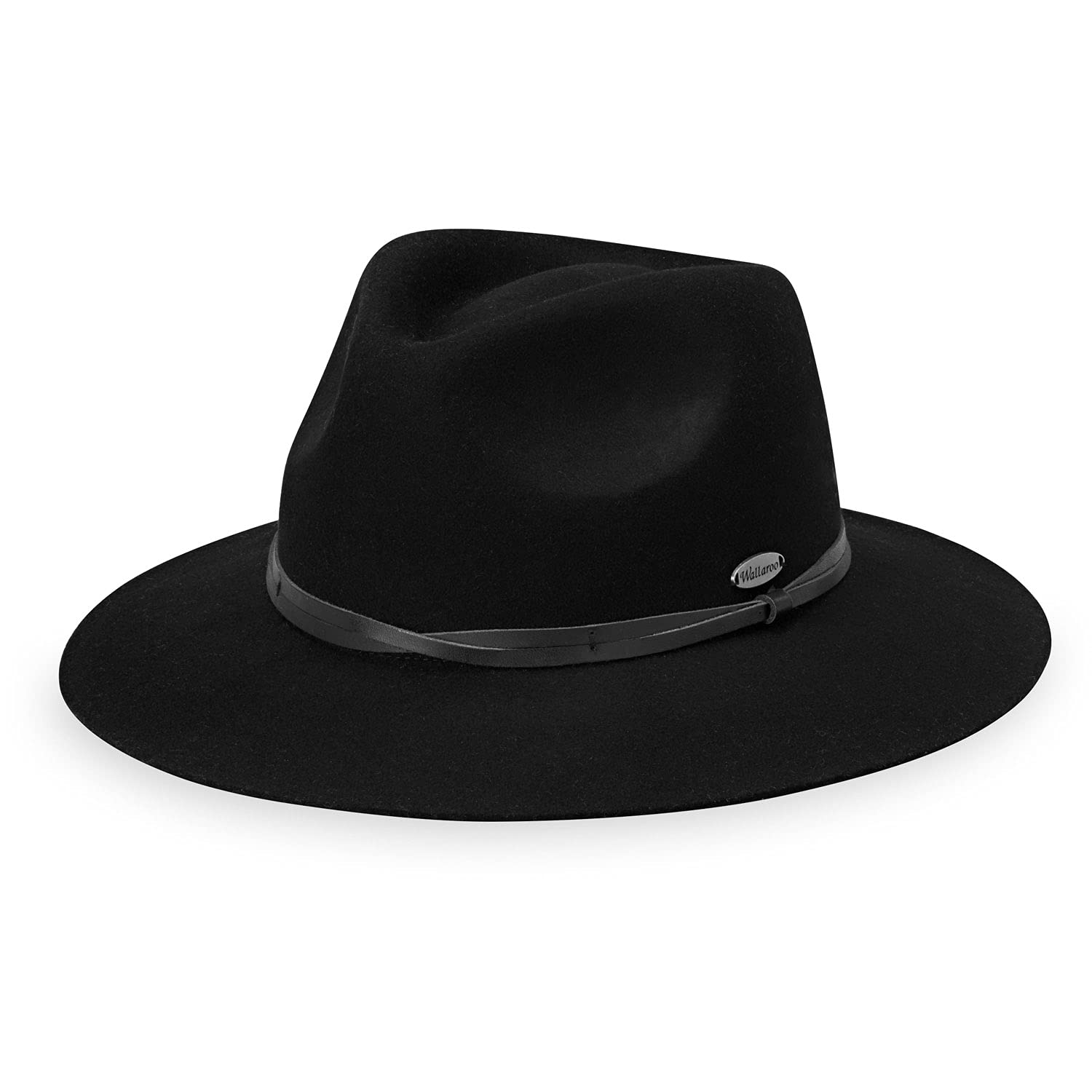 Wallaroo Hat Company Women’s Petite Aspen Fedora – UPF 50+ Sun Protection, 100% Wool Felt, Adjustable, Packable, Black, Small