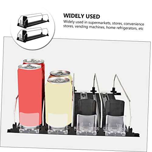 FELTECHELECTR Refrigerator Beverage Shelf Drink Dispenser Fridge Organizer 2pcs Drink Pusher Black Pulley Abs Air Curtain Cabinet Vending Machine Beverage Dispenser Fridge Drink Pusher