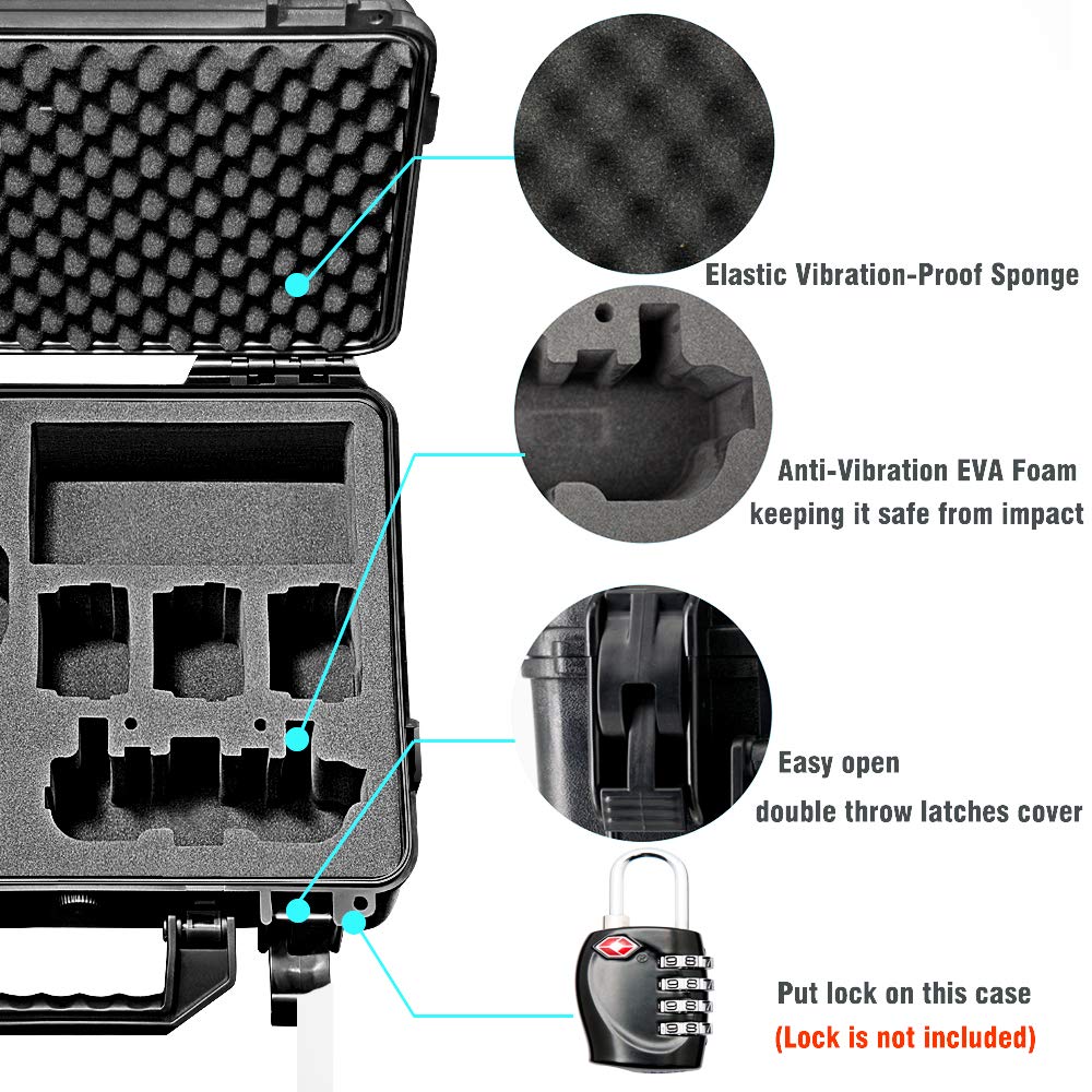 Lekufee Waterproof Carrying Case Compatible with DJI Mavic 2 Pro Combo and More DJI Mavic 2 Drone Accessories(Case Only)