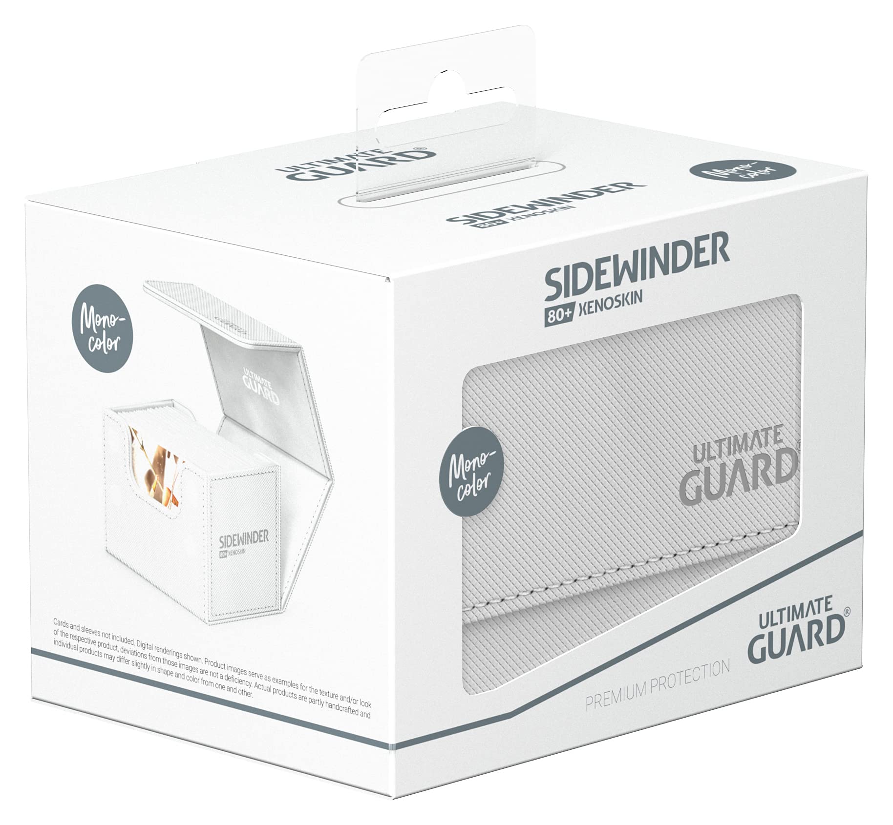 Ultimate Guard Sidewinder 80+, Deck Box for 80 Double-Sleeved TCG Cards, White, Magnetic Closure & Microfiber Inner Lining for Secure Storage