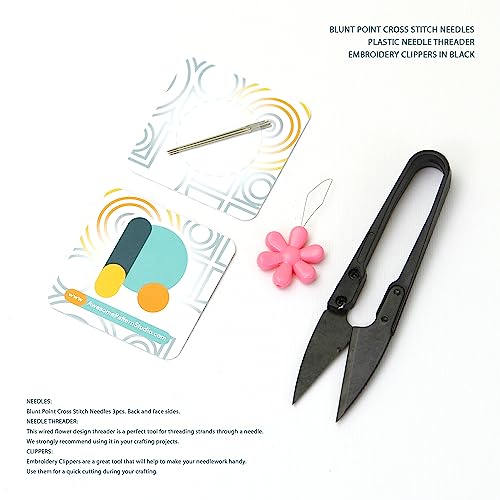 Ohio Collection CS1932 - Counted Cross Stitch KIT#2 Prime. Set of Threads, Needles, AIDA Fabric, Needle Threader, Embroidery Clippers and Printed Color Pattern Inside.