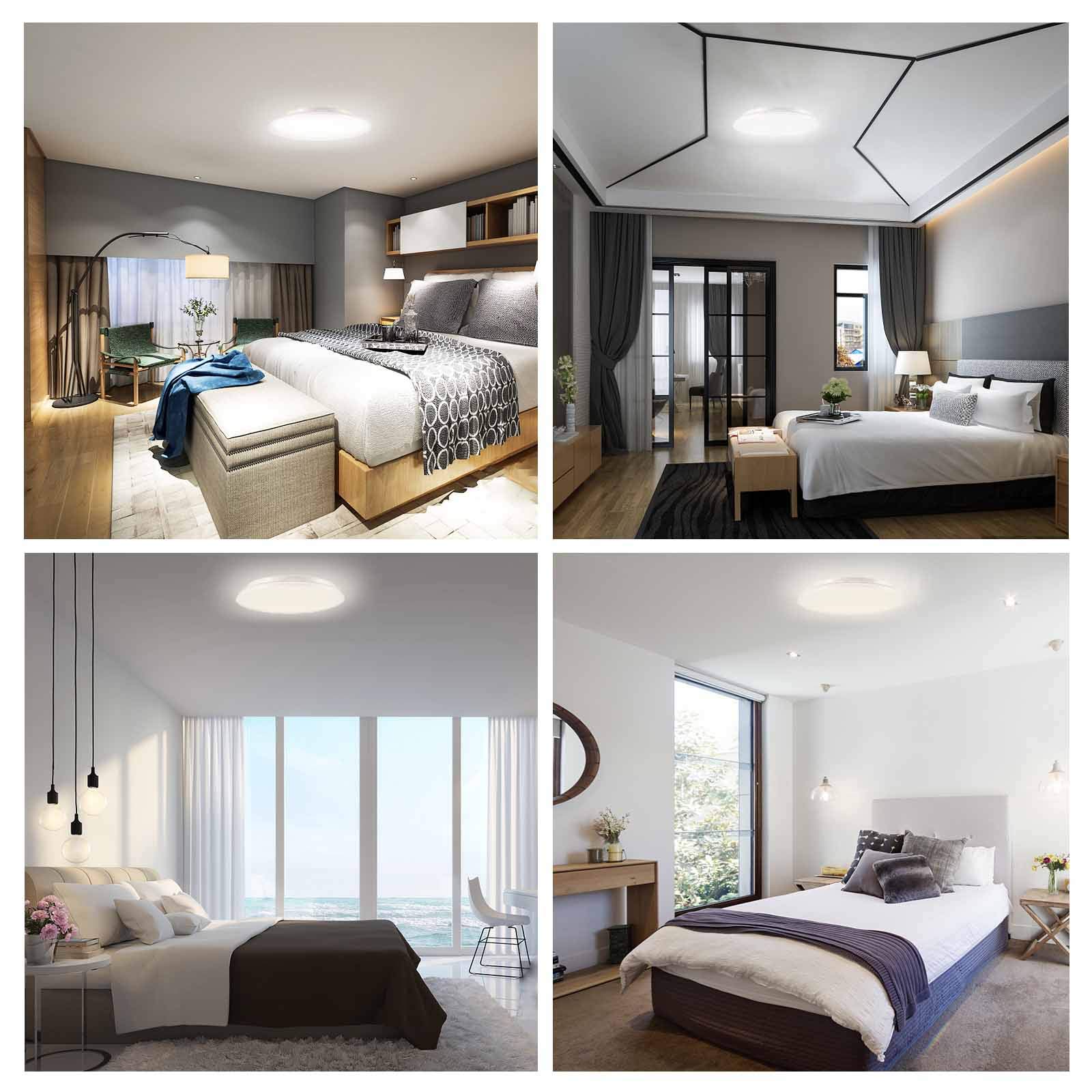 BRILLIRARE LED Ceiling Light Flush Mount, 1,350LM 15W Ceiling Lamp, 10" Round Lighting Fixture, 25,000H Lifetime, Cool White, 5,000K Daylight, IP44, CRI90+ for Bedroom, Kitchen, Bathroom, Hallway