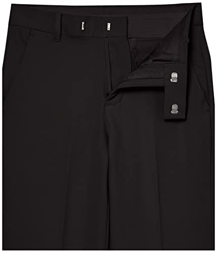 Calvin Klein Boys' Flat-front Suit Dress Pant, Straight Leg Fit & Hemmed Bottom, Belt Loops & Functional Front Pockets, Black Performance, 16