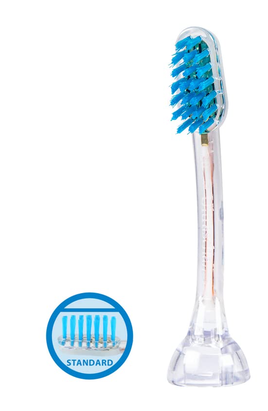 Emmi-dent Metallic/Professional 2-Pin Bristle-Head Attachments - Electric Toothbrush Replacement Heads. Cleans with Ultrasound Waves (Regular 4 Pack)