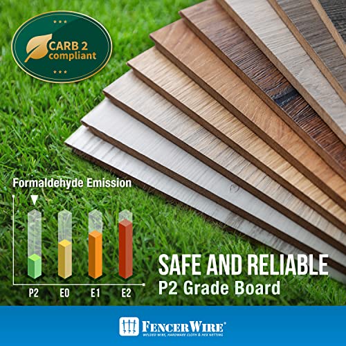 Fencer Wire 4 Tier Free Standing Shelf, 24 Inch Width Bookshelf, Bookcase Shelf Storage Organizer, Industrial Book Shelves for Home Office, Living Room, Kitchen, Black Wooden Shelves & Metal Frame