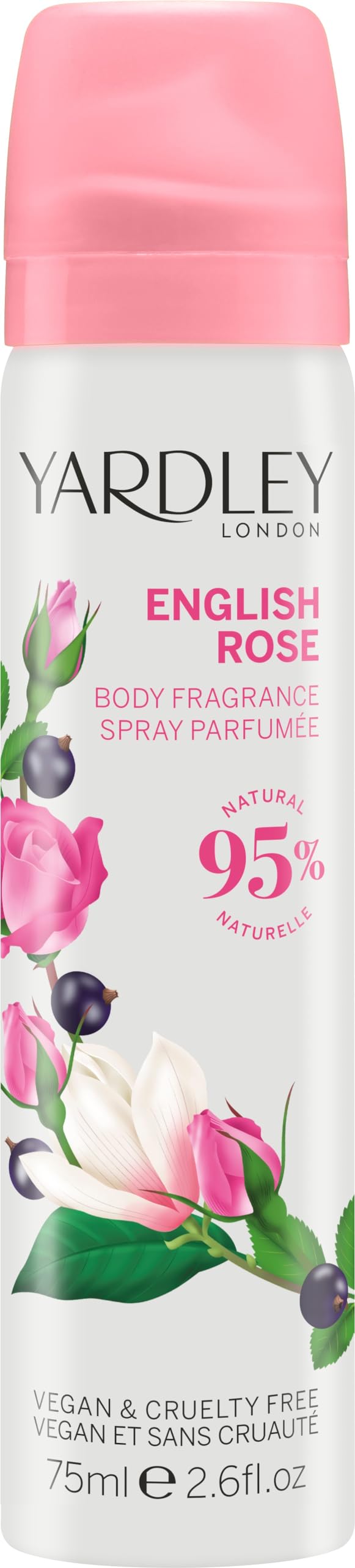 Yardley London for Women Deodorant Body Spray, English Rose, 2.5 Ounce