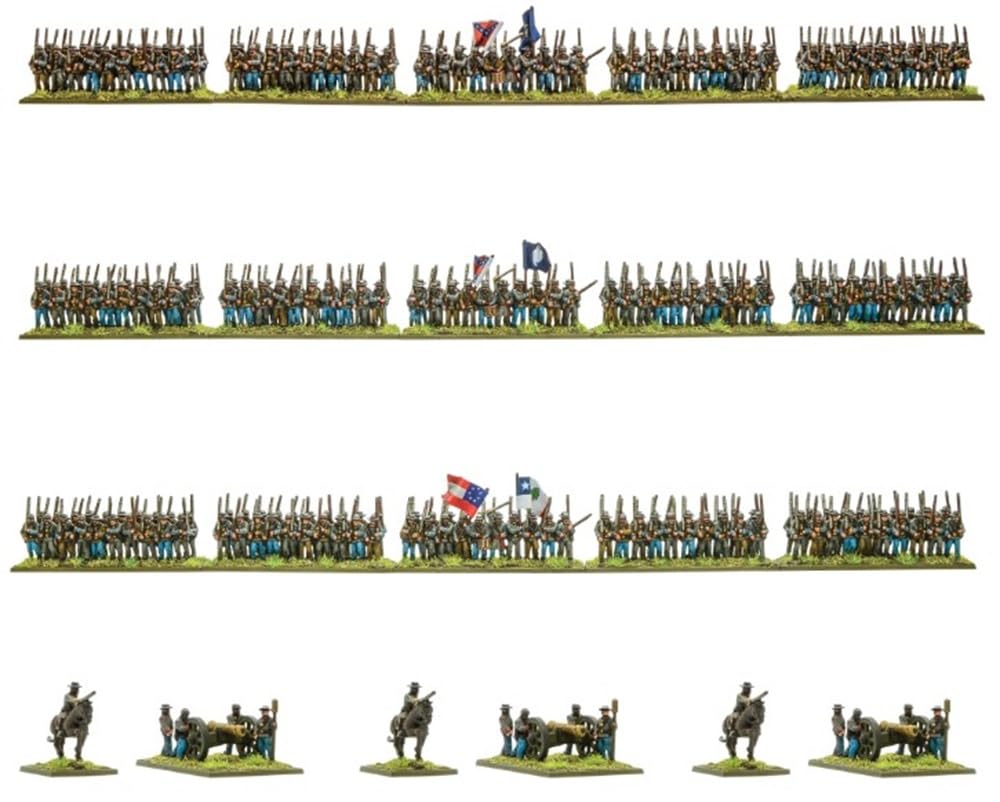 Warlord Black Powder Epic Battles American Civil War Confederate Brigade Tabletop Miniatures - Plastic Paintable Miniature 1700-1900 Soldiers Set, Table Top 28mm Military Minifigures for Adults