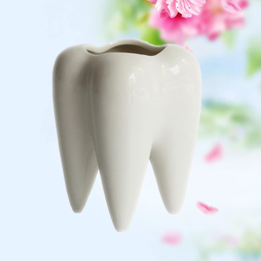 Ceramic Flower Vase Plant Pot Succulent Pots Virgin Mary Statue Ceramic Toothbrush Holder Black Handlebars Dental for Dental Assistants Mini Pots Cute White Desktop