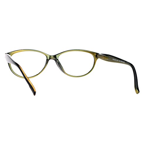 JuicyOrange Womens Magnified Reading Glasses Rhinestones Oval Cateye Black Gold +2.50