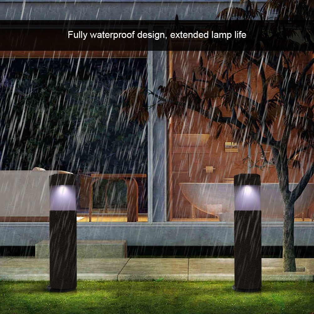 Yosoo Waterproof Solar Power Stone Pillar LED Lights Garden Lawn Courtyard Lamp