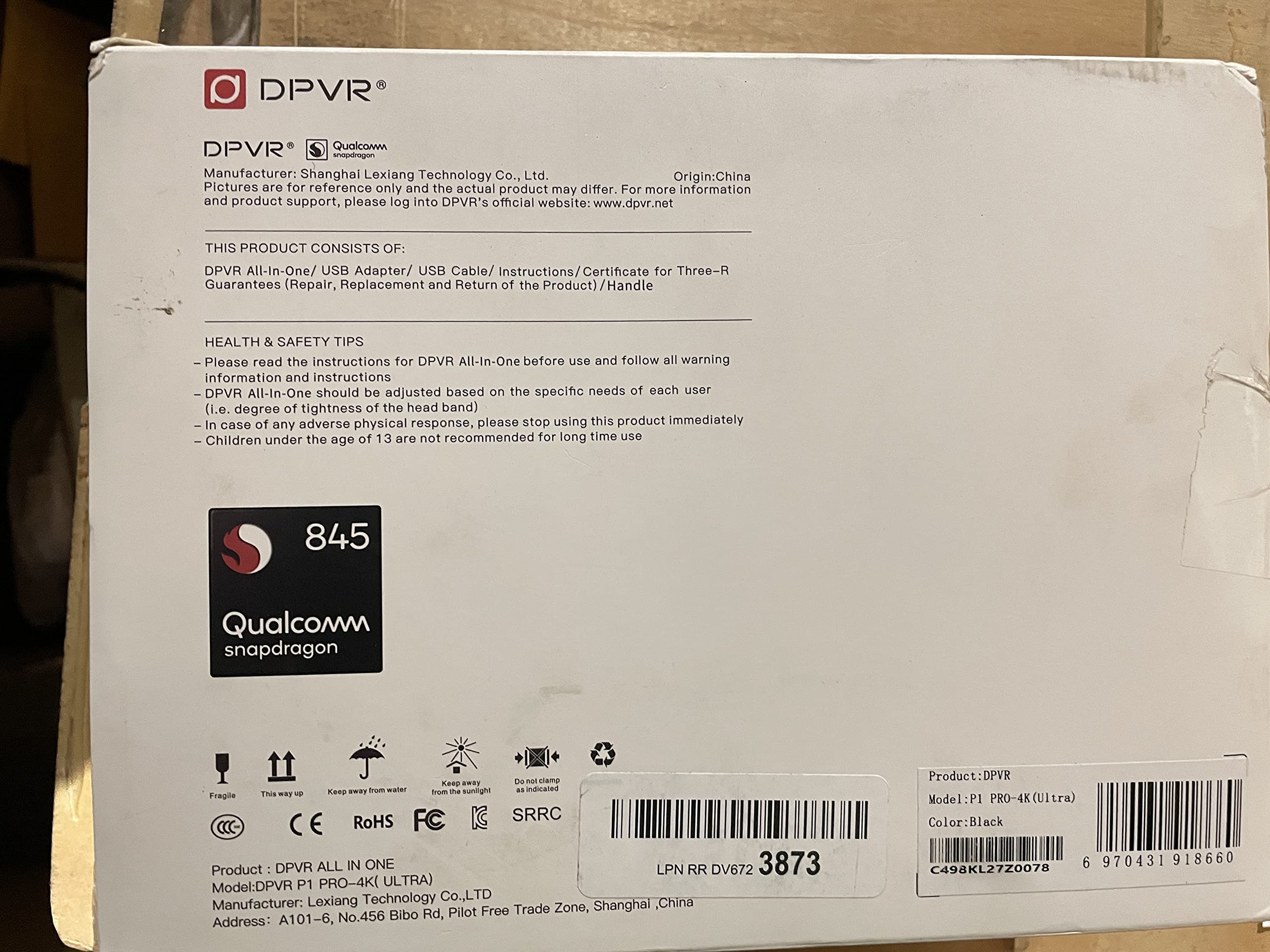 DPVR P1 Ultra 4K Standalone VR Headset, Used All-in-one VR Headset, Shipped from Overseas Warehouses in The US