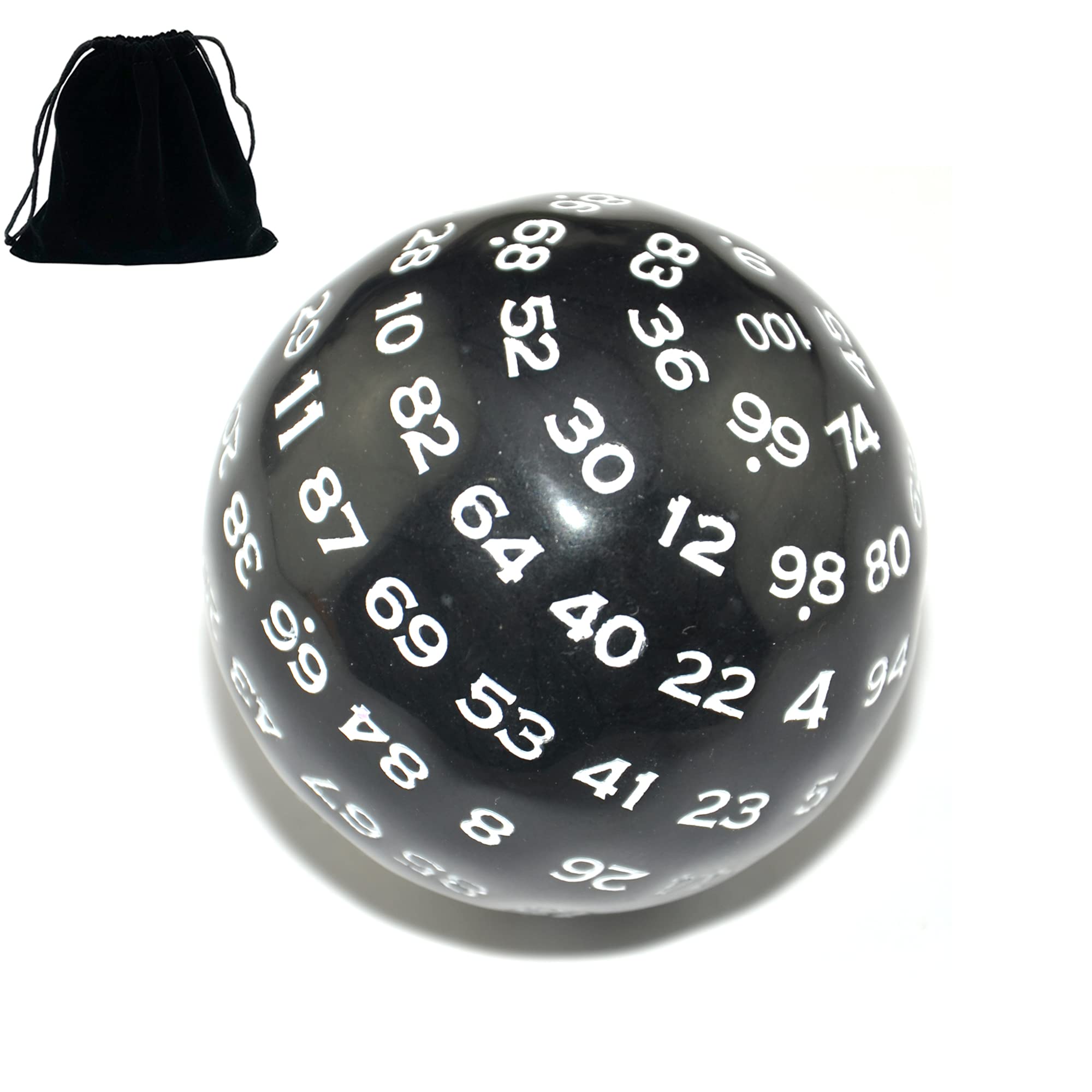 Smartdealspro 100 Sided Polyhedral Dice D100 with Pouch for DND MTG RPG Table Game (White)