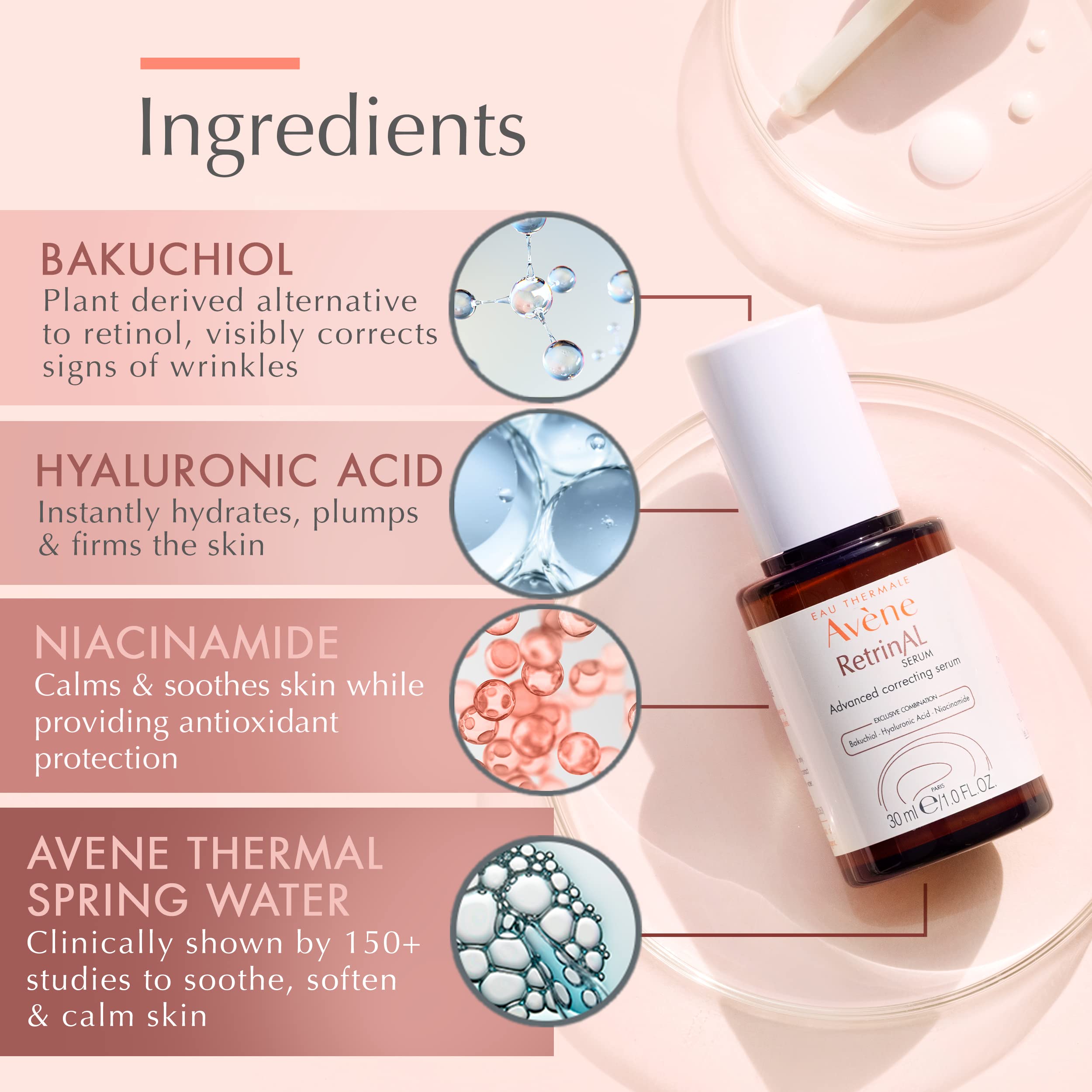 Eau Thermale Avène RetrinAL Advanced Correcting Serum, firm, plump and and renew skin 1 fl. oz.