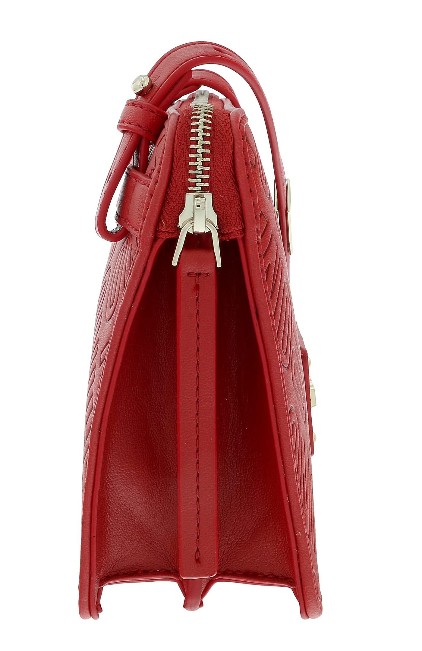 Love Moschino Red Signature Embossed Small Shoulder Bag for womens