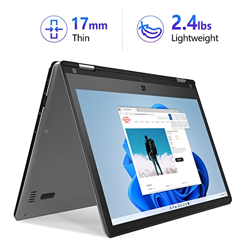 jumper 2 in 1 Laptop, Dual-Core Intel Celeron N4000 CPU, 4GB DDR4 128GB Storage, 11.6 Inch UHD Touchscreen Display(1366X768), Windows 11 Laptop Computer with 2.4G/5G WiFi, Bluetooth 4.2, HD Webcam.
