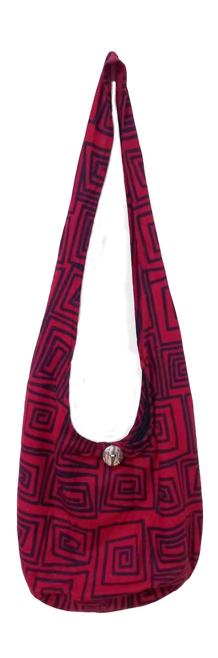 Lovely Creations's Hippie Boho New Elephant Crossbody Bohemian Gypsy Sling Shoulder Bag"Small" Size (Square Red)