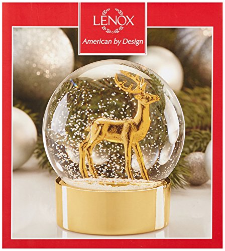 Lenox Holidays Reindeer Golden Snowglobe, Gold