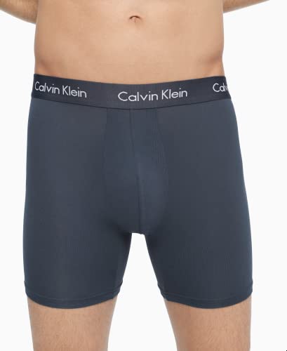 Calvin Klein Men's Underwear Body Modal Boxer Briefs 3 Pack, Black/Blue Shadow/Mink, X-Large