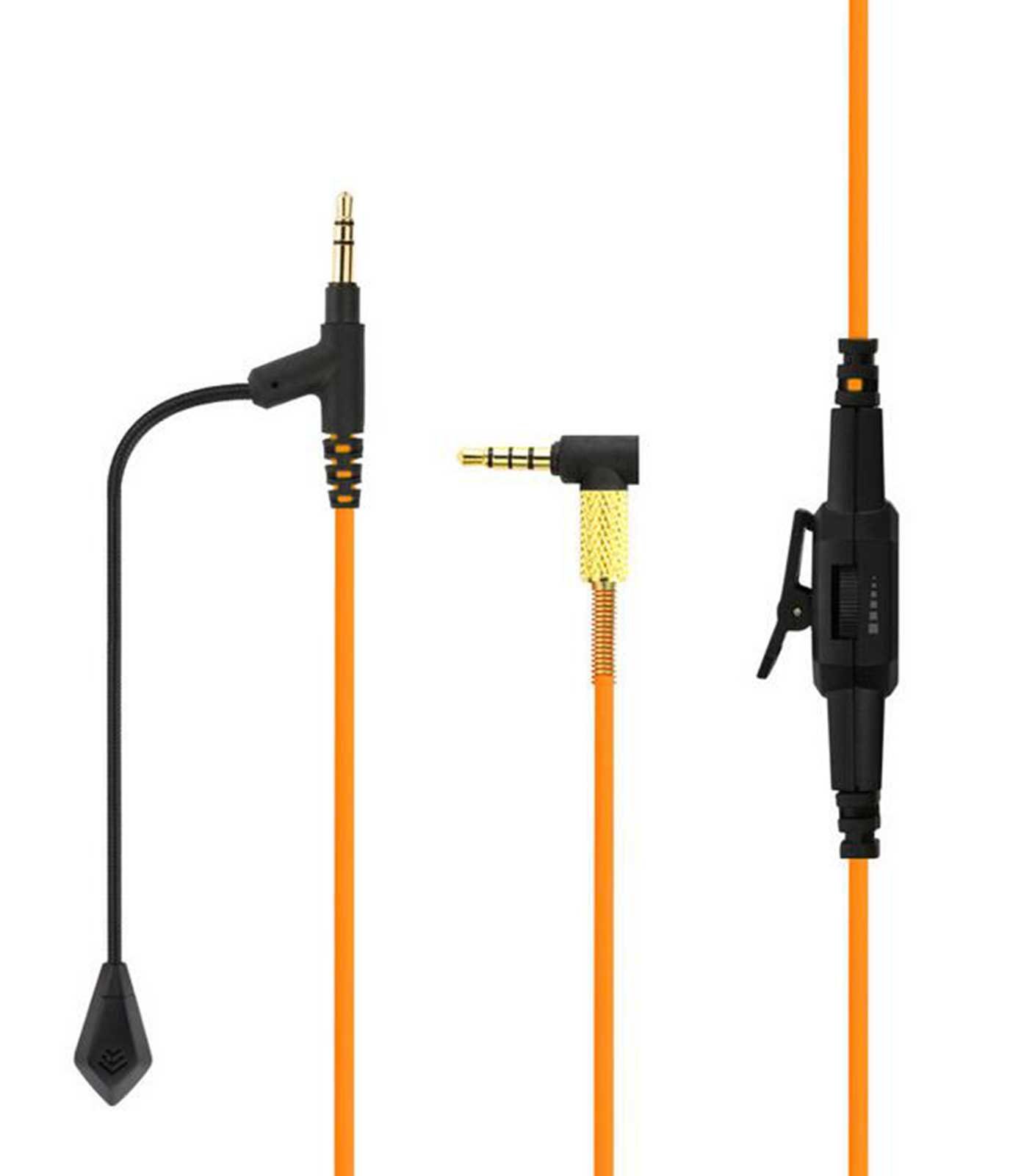 Lovinstar Replacement Cable Boom mic Volume for PS4 PC Xbox One to V-Moda & Most 3.5mm Input Headphone Aduio Cable Computer Game (Orange)