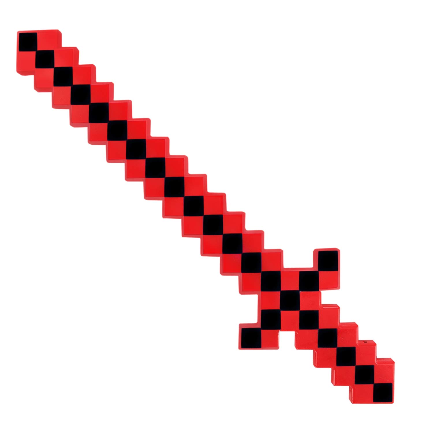 P&F Pack of 2 Color Led Flashing & Sound Light Up Classic Diamond Pixel Swords (Blue& Red)