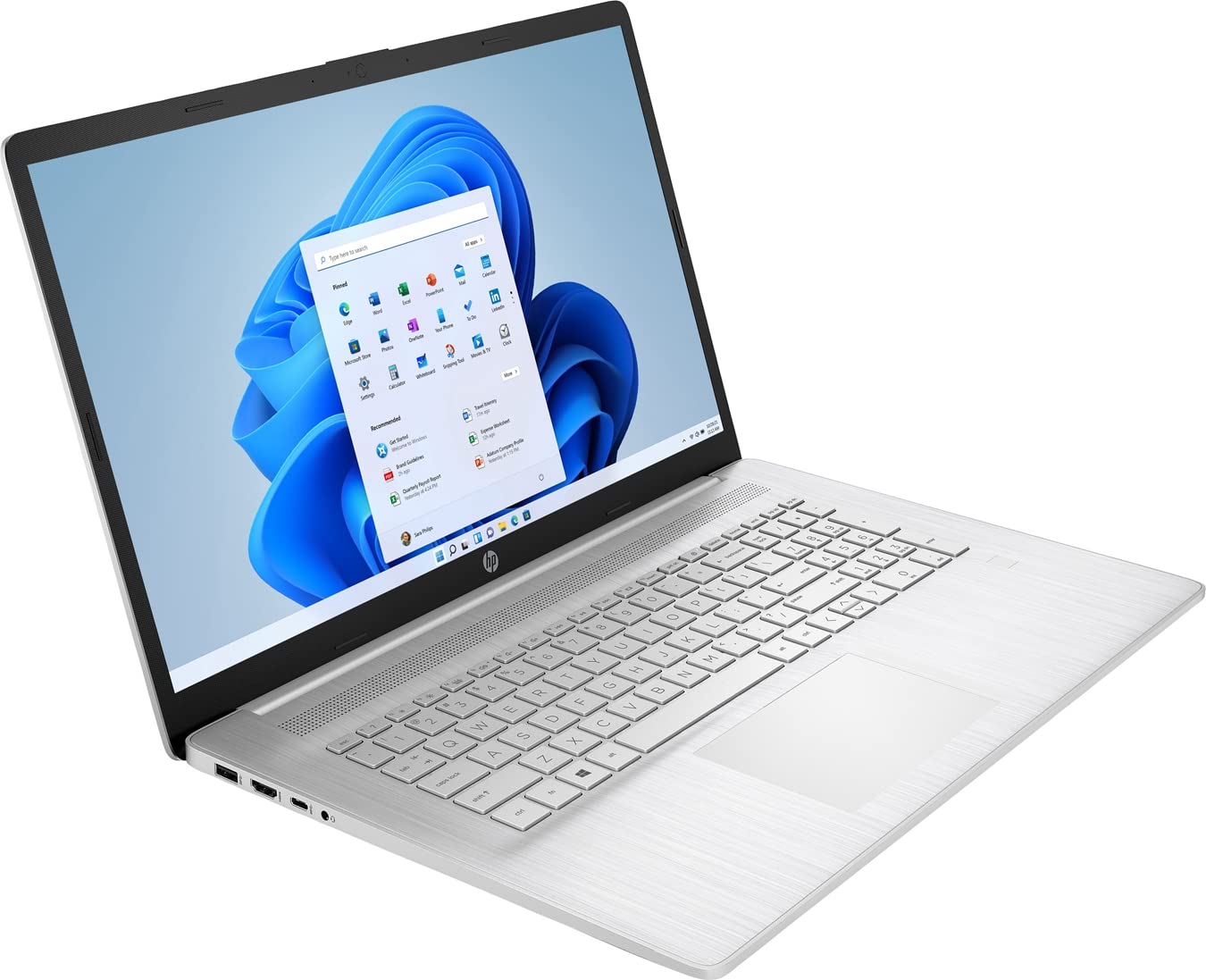 HP Newest 17.3" FHD Laptop, AMD Ryzen 5 5500U, 6-Core up to 4.0GHz, 16GB RAM, 1TB NVMe SSD, USB-C, Numeric Keypad, Fingerprint, HDMI, Webcam, WiFi, Win 10S or Win 11S, Bundle with JAWFOAL