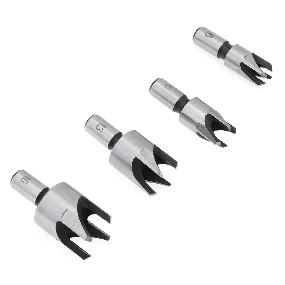 CLAHJQX 8pcs Wood Plug Cutter Drill Bit Set 5/8" 1/2" 3/8" 1/4" Straight & Tapered Claw Type Drill Bit Set Woodworking Hole Saw Cutting Tool