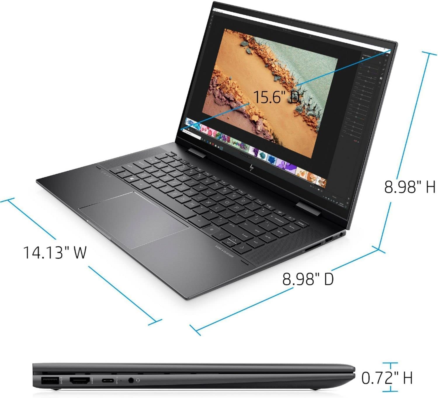 HP Newest Envy x360 2-in-1 Laptop, 15.6" Full HD Touchscreen, AMD Ryzen 7 5700U 8-Core Processor, 64GB RAM, 2TB SSD, Backlit Keyboard, HDMI, Webcam, Wi-Fi 6, Windows 11 Home, Stylus Pen Included
