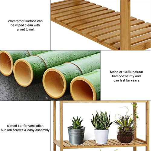 KINBOR BABY Kinborbaby Storage Shelf Bamboo Shelf - Bathroom Shelf, Bamboo Shelf, Bamboo Bookshelf, Bathroom Rack