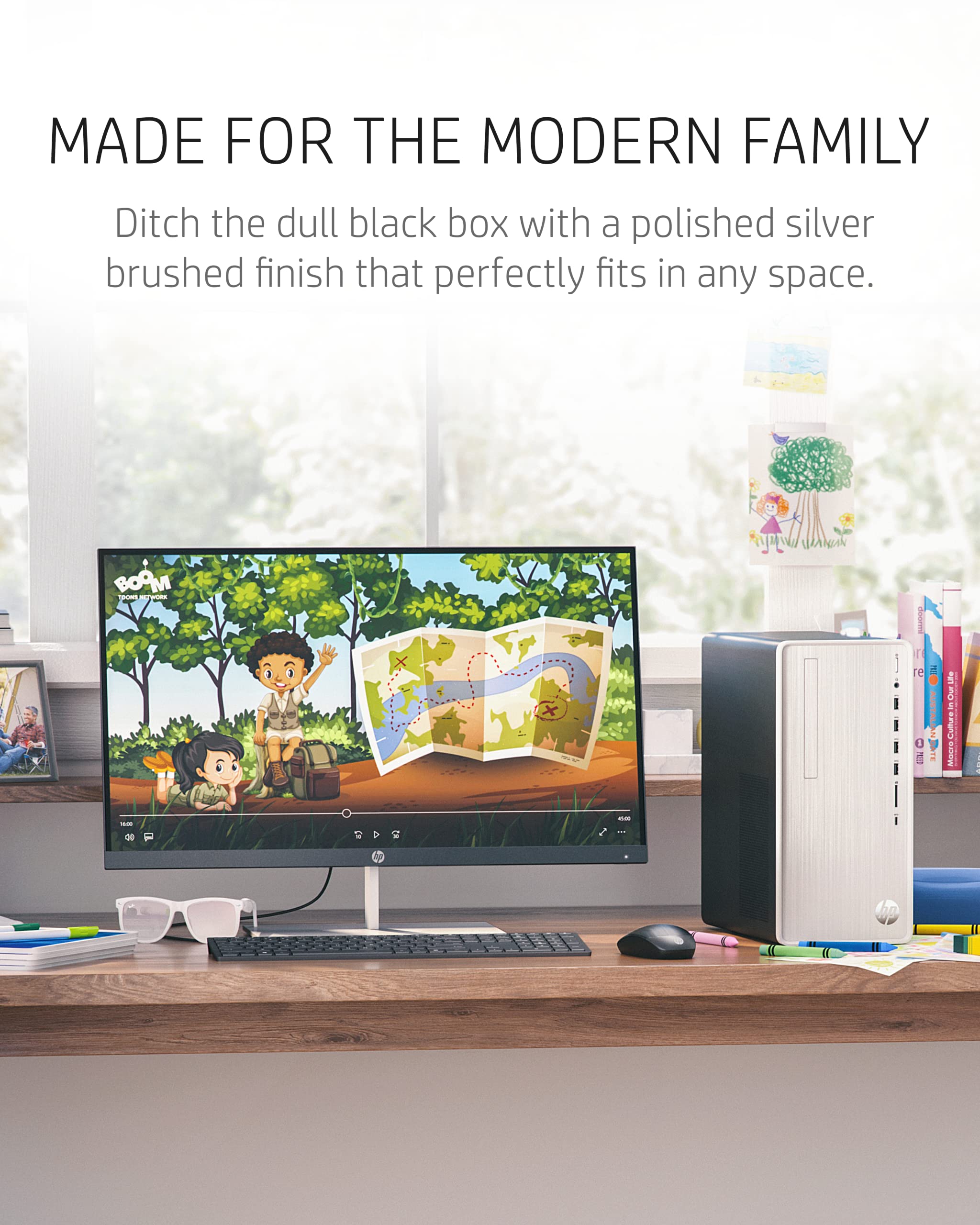 HP Pavilion Desktop PC, AMD Ryzen 7 5700G, 16 GB RAM, 512 GB SSD, Windows 11 Pro, Wi-Fi 5 & Bluetooth Connectivity, 9 USB Ports, Wired Mouse and Keyboard Combo, (TP01-2022, 2021) (Renewed)