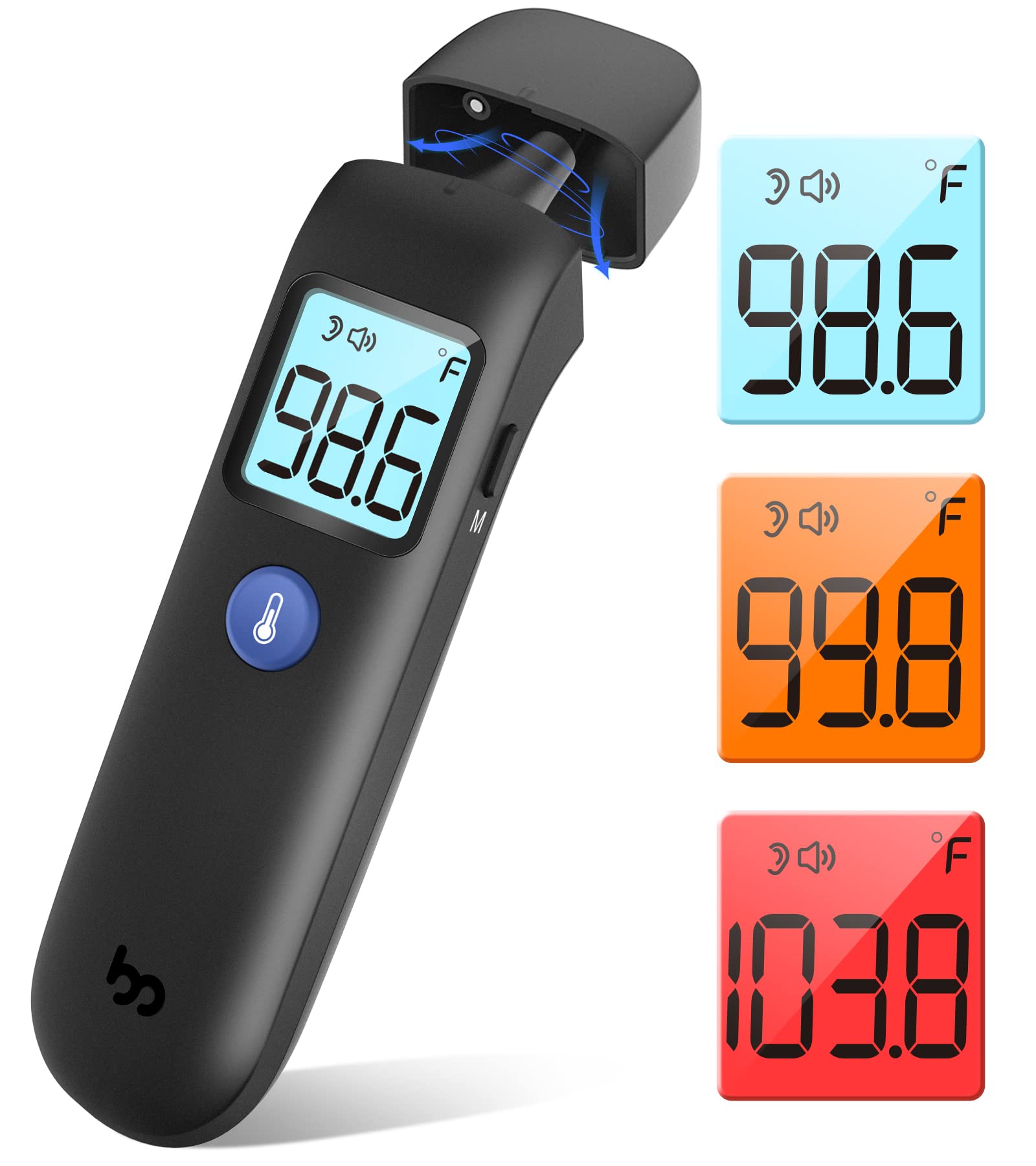Digital Ear and Forehead Thermometer, No Touch Thermometer for Adults, Kids, Toddlers, Infrared Temporal Thermometer, 1 Second Reading, FSA HSA Eligible