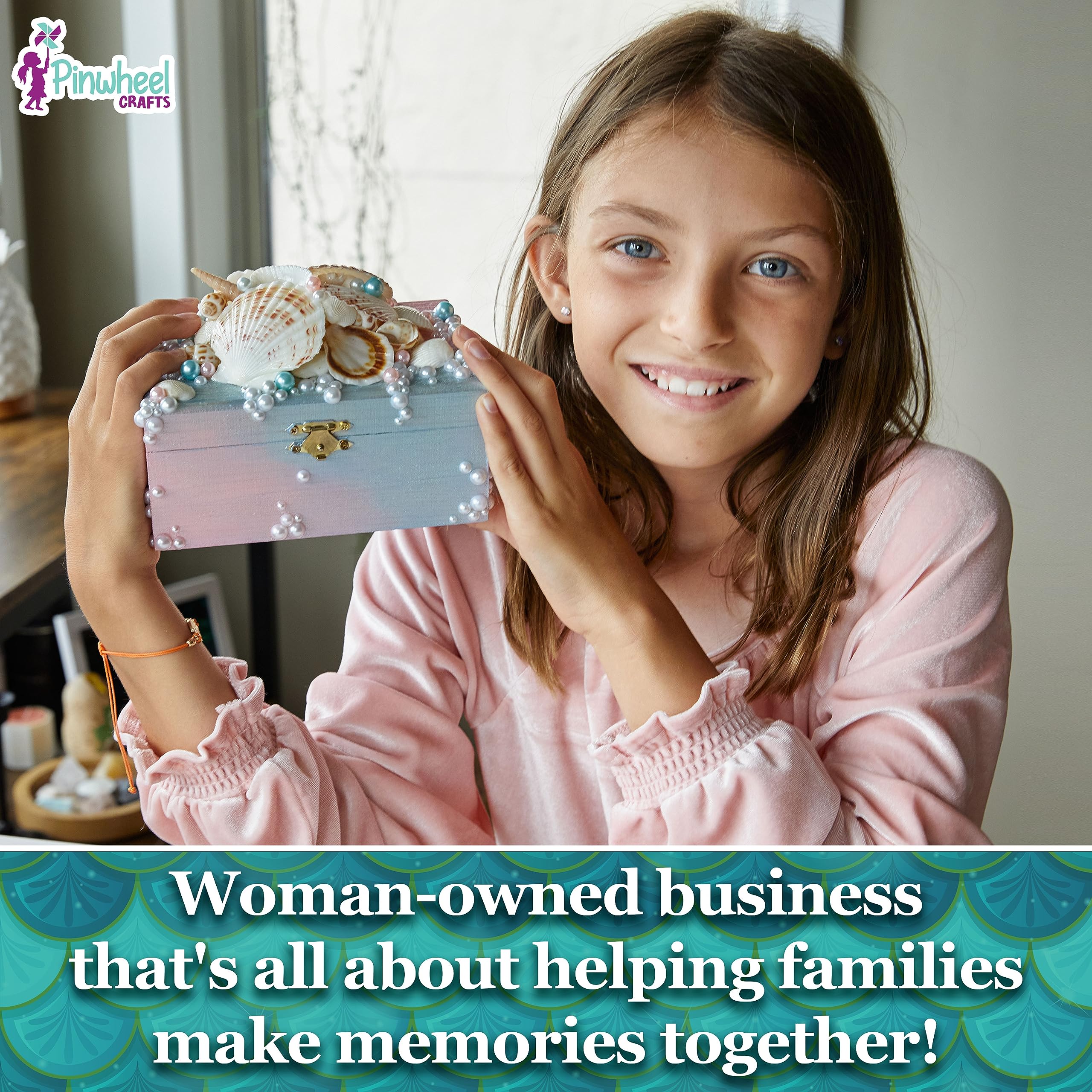 Pendant Jewelry Kit & Mermaid Jewelry Box Kit Bundle - Fun DIY Arts and Crafts Project for Kids Ages 6 7 8 9 10 11 12 - Great Gifts for All Occasions