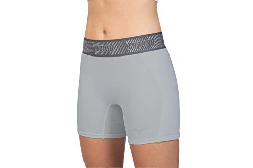 Mizuno Women's Aero Vent Padded Sliding Short, Grey, Small