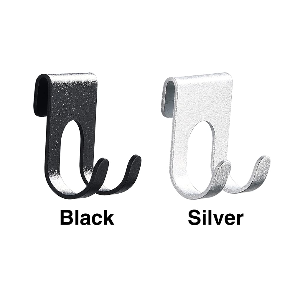 EMVANV 4pcs Adhesive Plug Hook, Stainless Steel Heavy Duty Razor Holder for Shower, Kitchen Organizer for Shaver Plug Robe Towel Loofah Coat, Shower Razor Holder Storage Hooks(Silver)