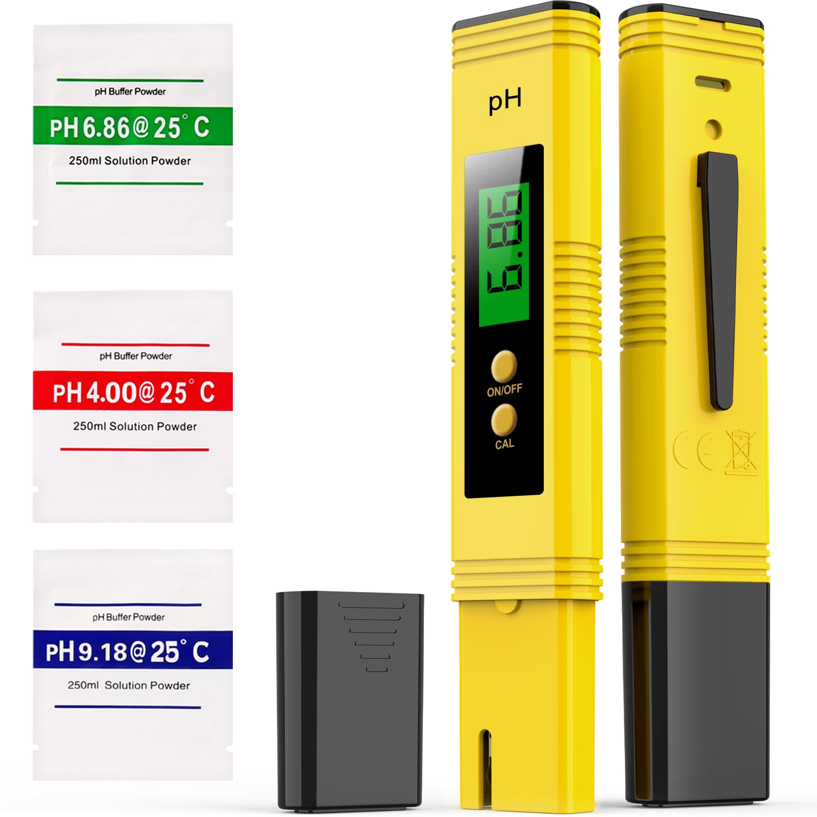 Digital pH Meter, pH Meter for Water, 0-14 pH Measurement Range pH Tester, 0.01 High Precision Water Quality Tester with ATC for Drinking Water Pool