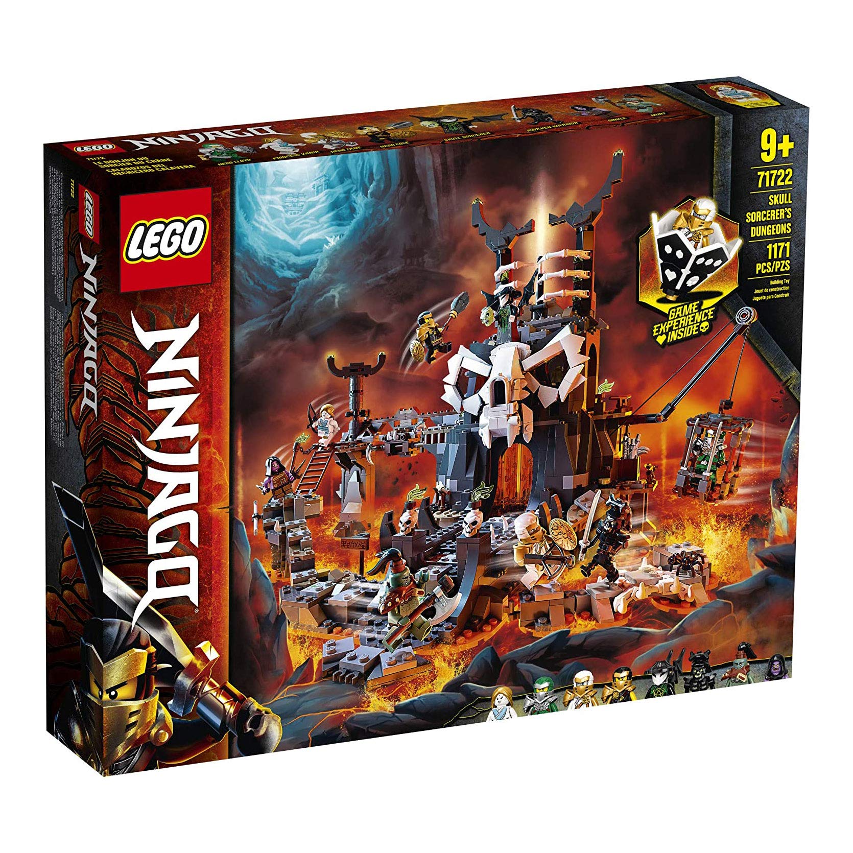 LEGO NINJAGO Skull Sorcerer’s Dungeons 71722 Dungeon Playset Building Toy for Kids Featuring Buildable Figures (1,171 Pieces)