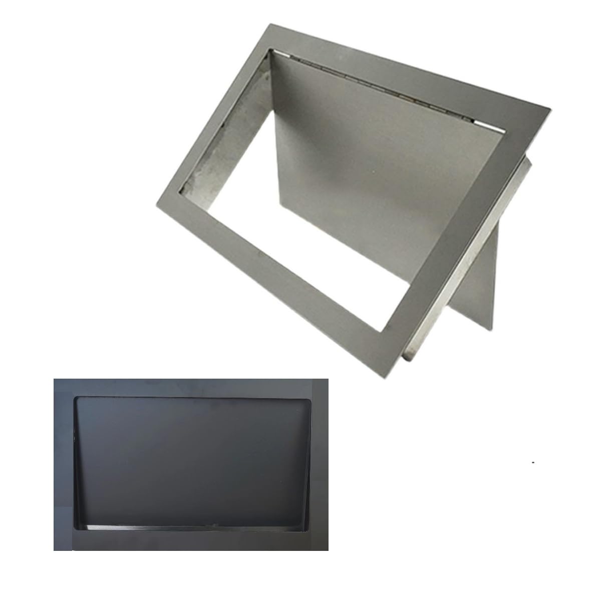 Embedded Built-in Trash Chute Cover,1Piece 304 Stainless Steel Matte Black Wall Side Mount Hinged Flap Cover Trash Garbage Chute Kitchen Bath Cabinet (Large with Chute, Matte Black)(Color:Matte Black,