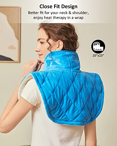 Heating Pad, Weighted Heating Pad for Neck and Shoulder Pain Relief, 2.7lb Electric Heated Neck Shoulder Wrap for Deep Pressure Heat Therapy, 8 Heat Settings, 12 Auto-Off with Countdown